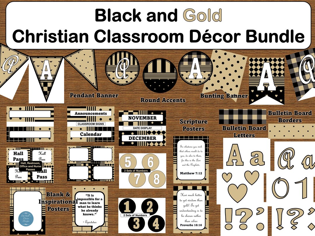 Black and Gold Christian Middle School or Christian High School ...