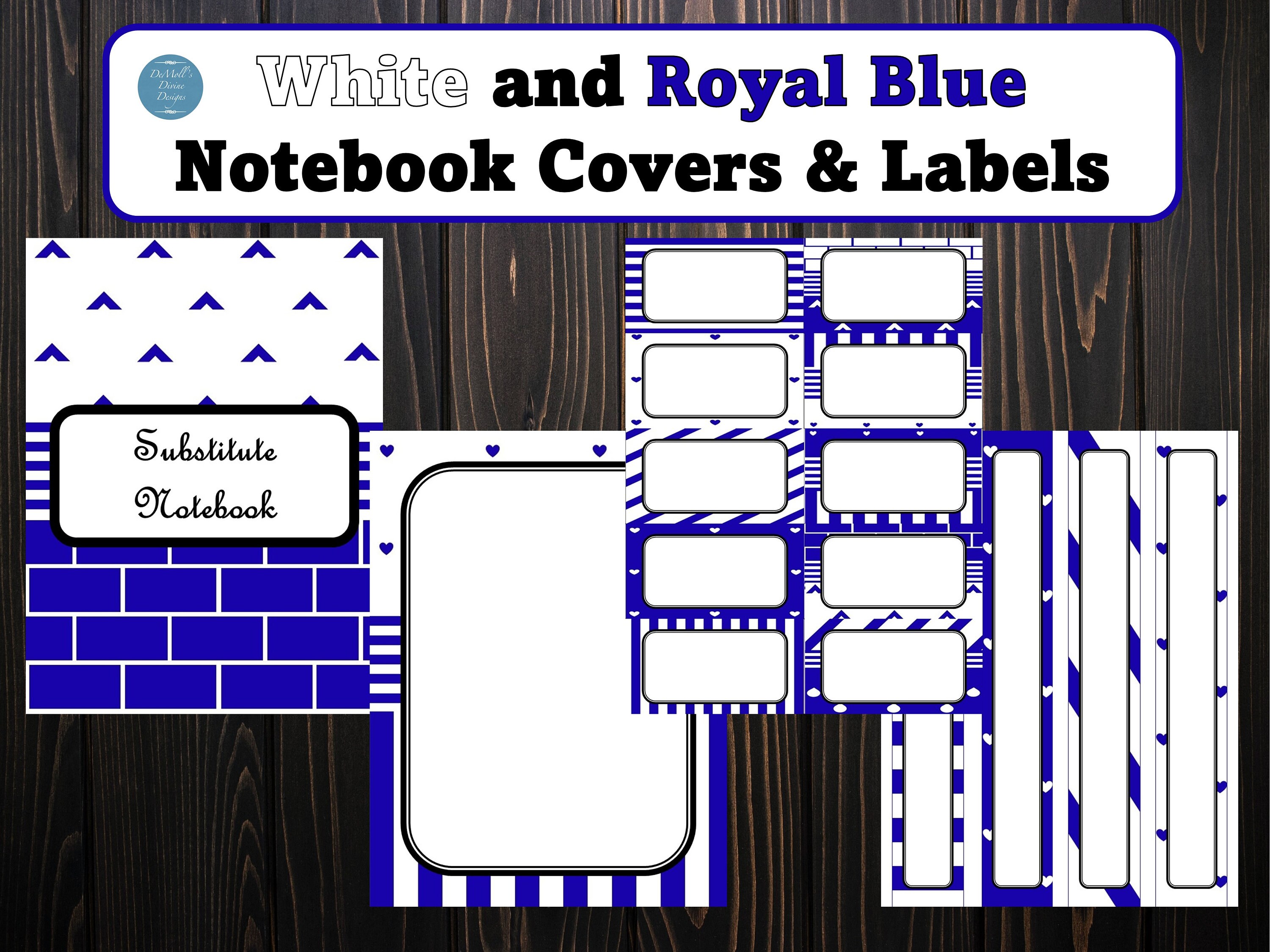 School Colors: White and Royal Blue Classroom Decor Bundle for Middle ...