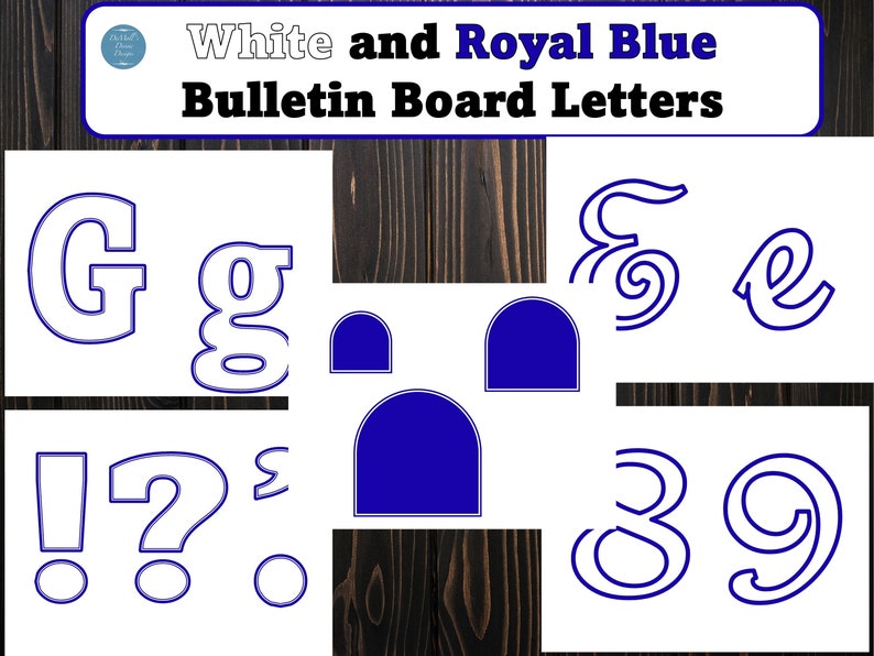 School Colors: White and Royal Blue Classroom Decor Bundle for Middle ...