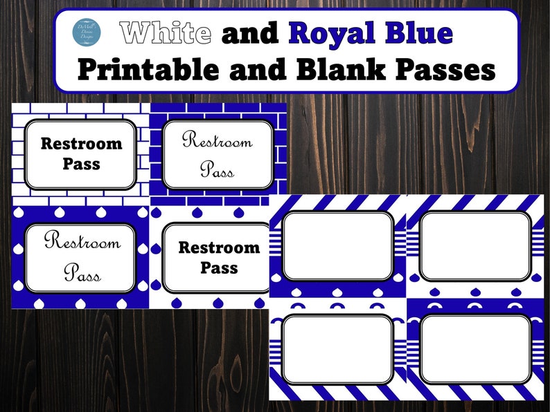 School Colors: White and Royal Blue Classroom Decor Bundle for Middle ...