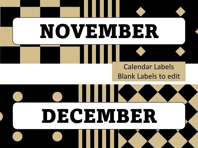 Black and Gold Classroom Decor Bundle: Signs, Banners (digital Download ...