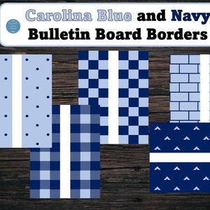 School Colors: Carolina Blue and Navy Classroom Decor Bundle for Middle ...