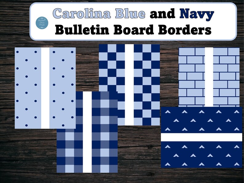 School Colors: Carolina Blue and Navy Classroom Decor Bundle for Middle ...