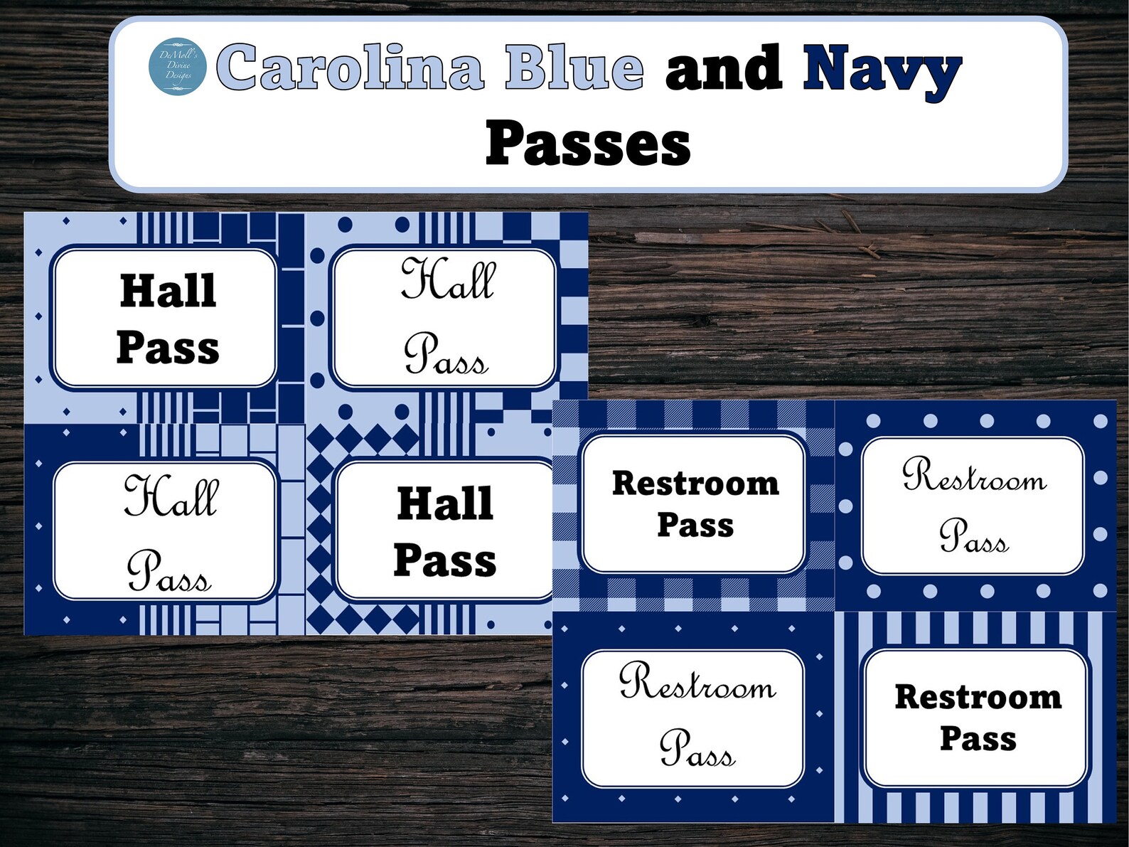 School Colors: Carolina Blue and Navy Classroom Decor Bundle for Middle ...
