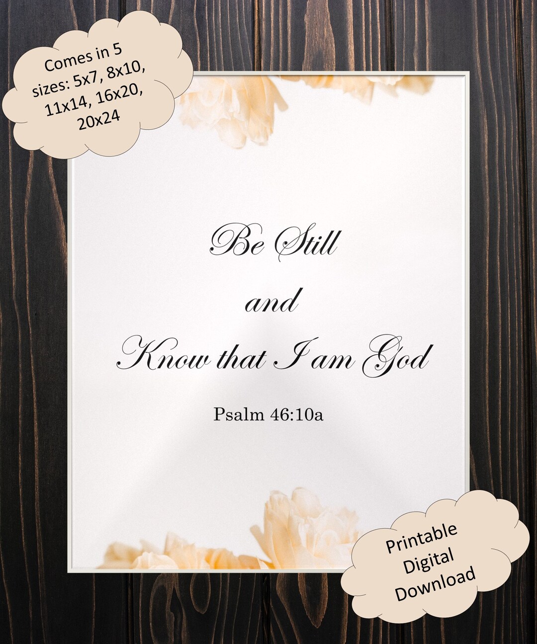 Psalm 46:10 Wall Art. Be Still and Know That I Am God. Beautiful and ...