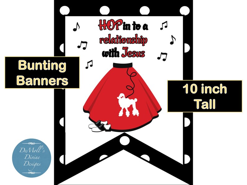 1950s Style Christian Banners. Let Jesus Drive in Your Life. Pendant ...