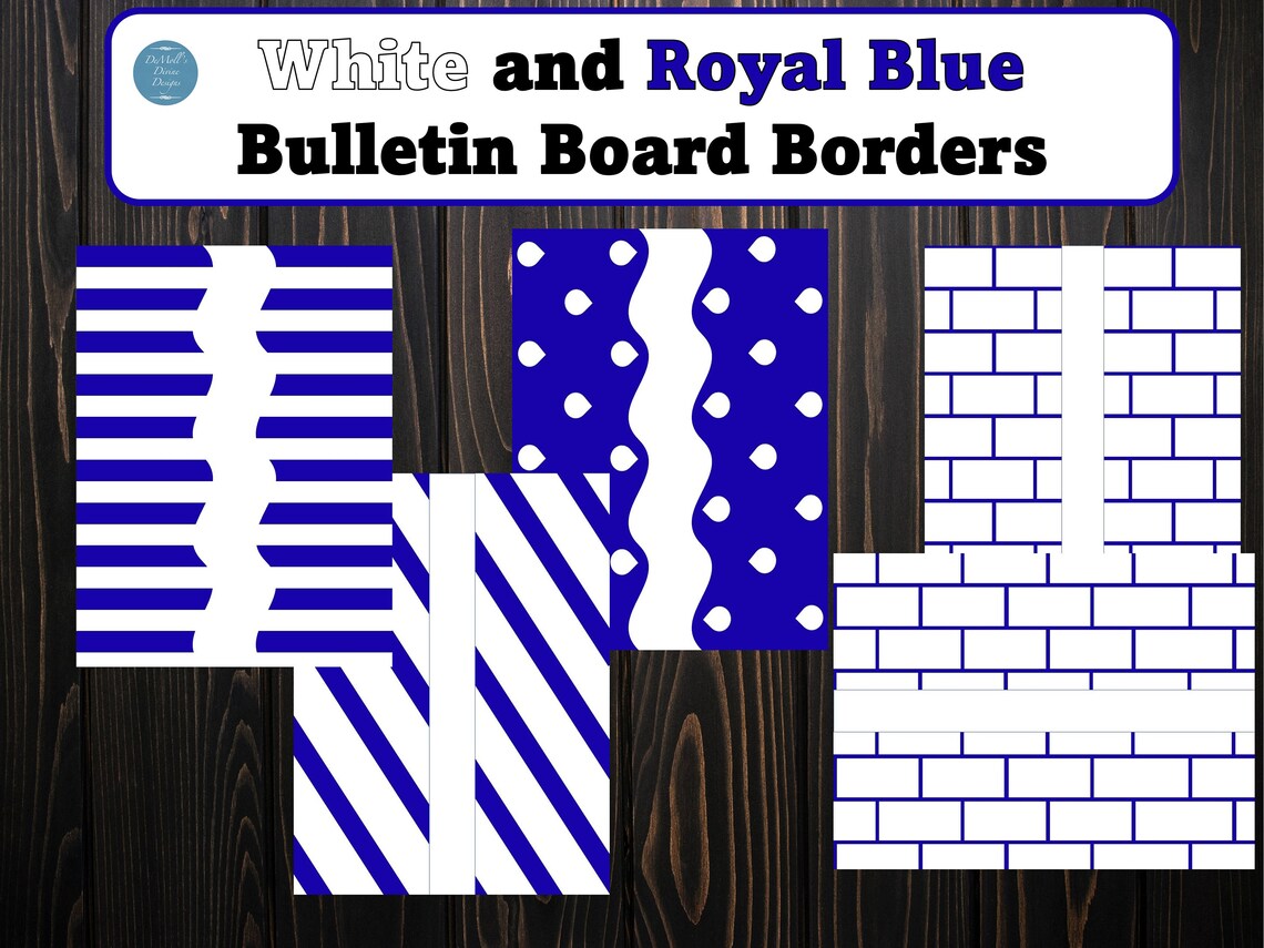 School Colors: White and Royal Blue Classroom Decor Bundle for Middle ...