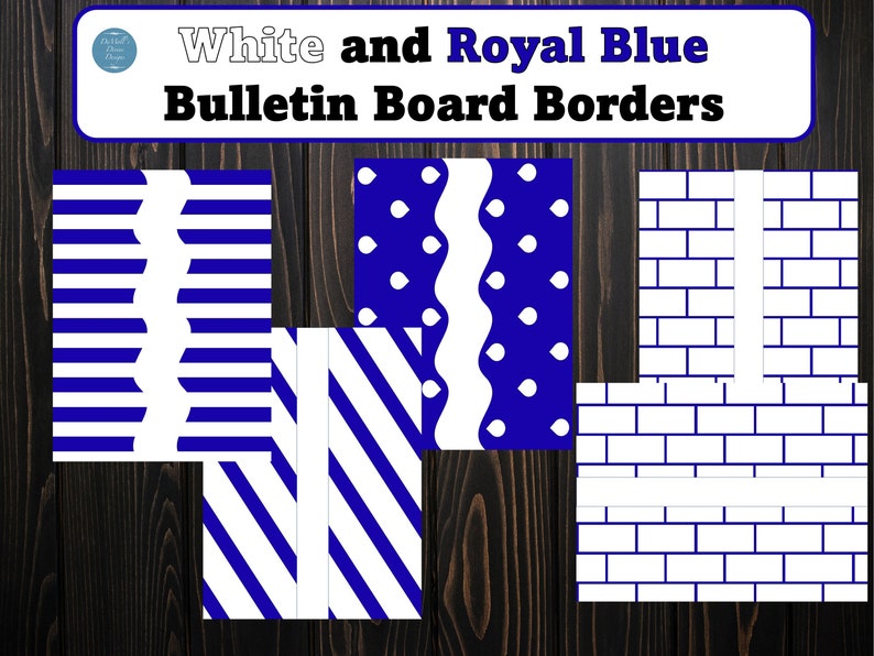 School Colors: White and Royal Blue Classroom Decor Bundle for Middle ...