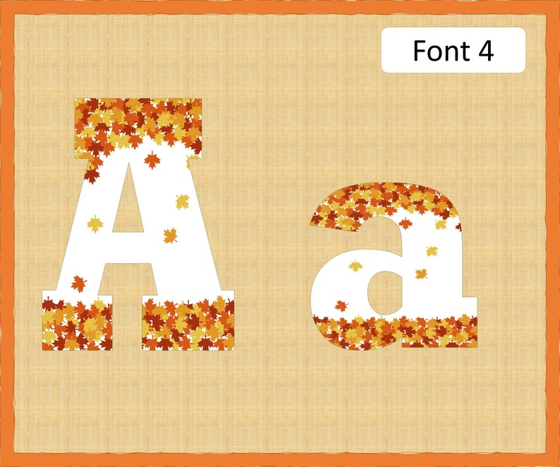 Falling Leaves Letters for Easy Classroom Decorations. Fall Theme, 4 ...