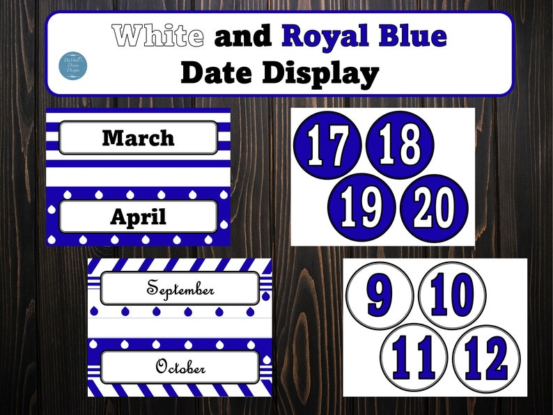 Royal Blue Classroom Decor Set: Signs, Banners, Letters (digital ...