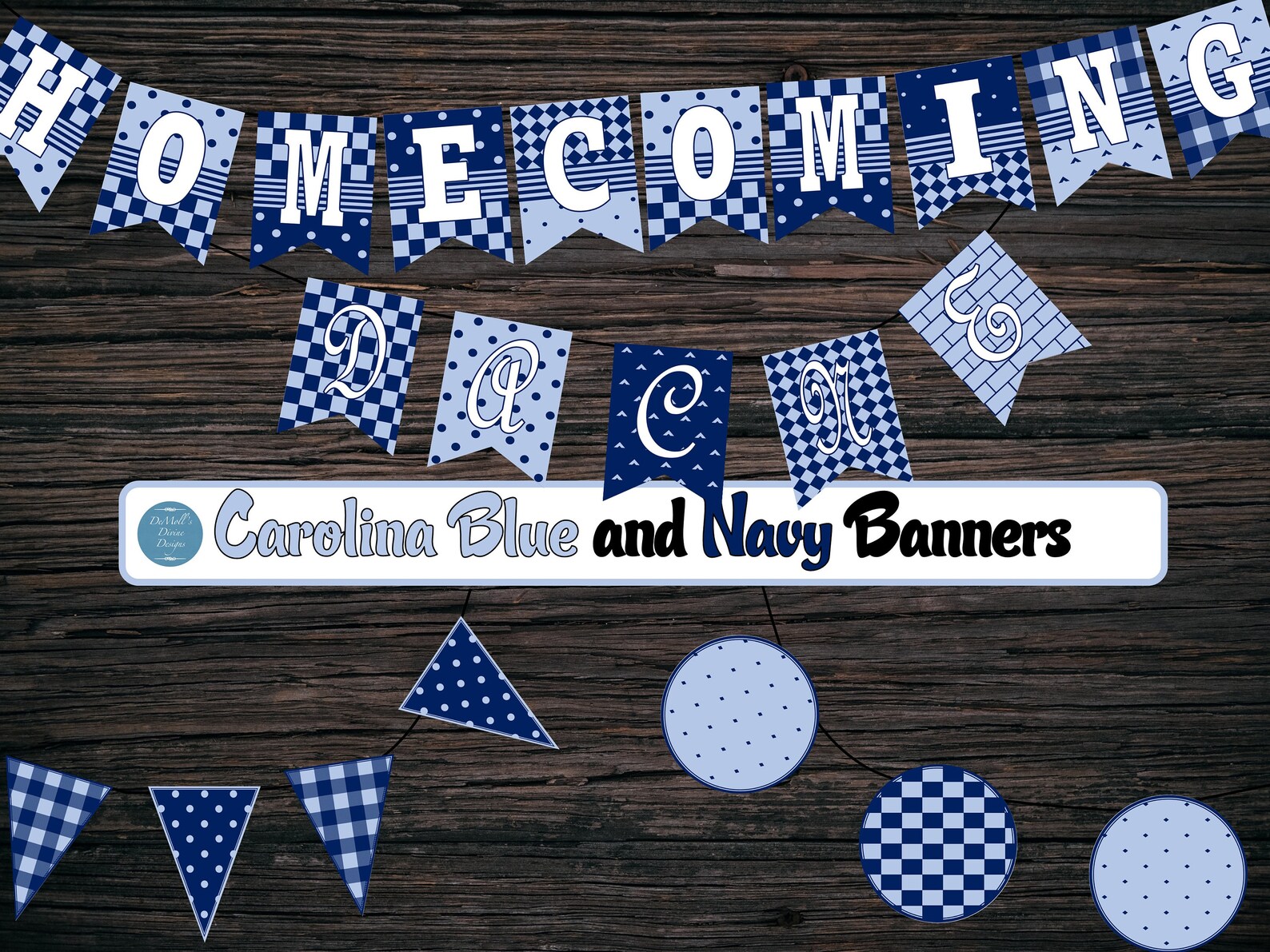 School Colors: Carolina Blue and Navy Classroom Decor Bundle for Middle ...