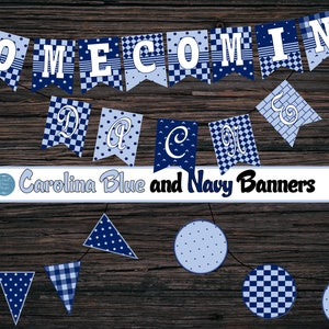 School Colors: Carolina Blue and Navy Classroom Decor Bundle for Middle ...