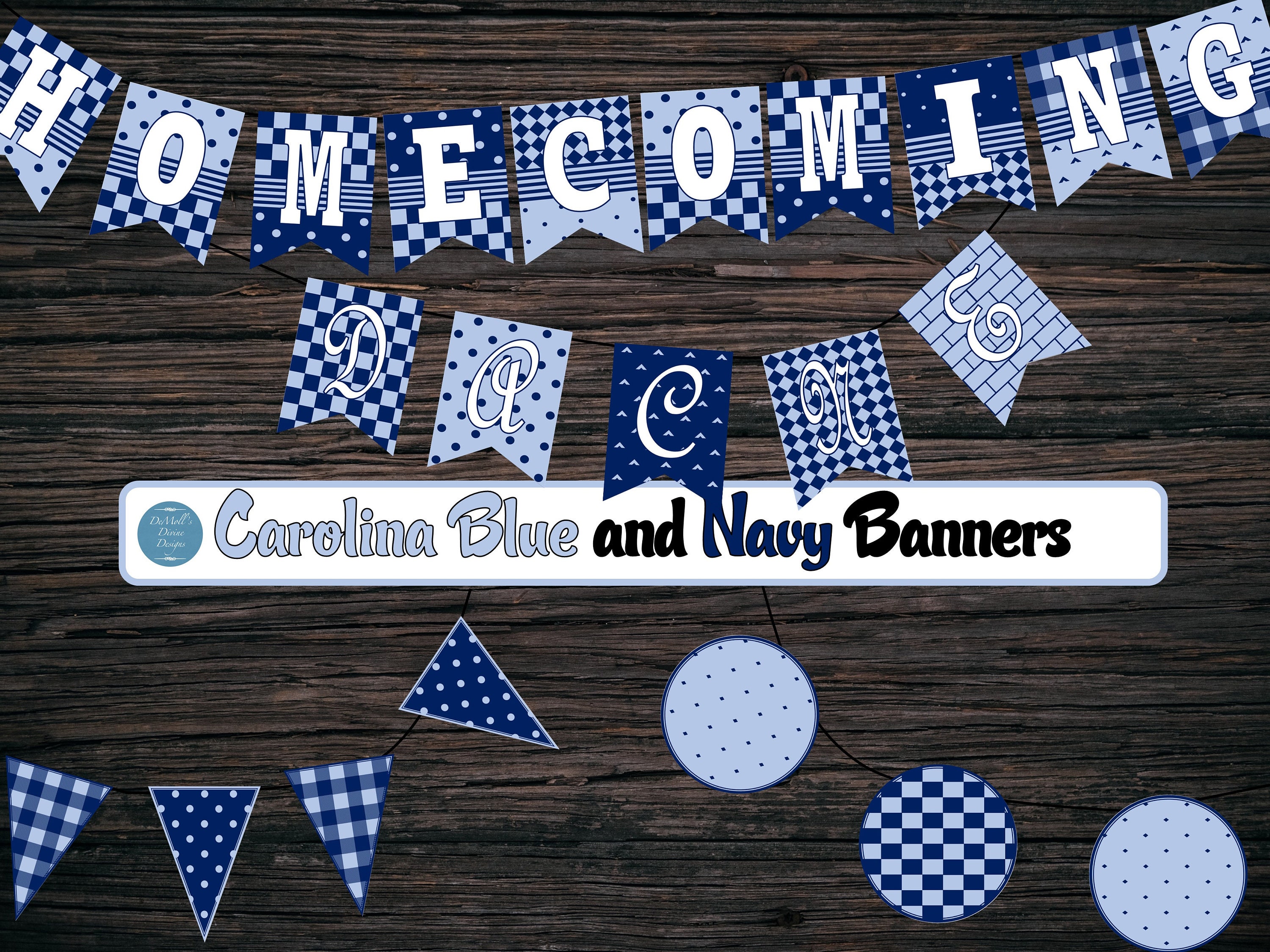 School Colors: Carolina Blue and Navy Classroom Decor Bundle for Middle ...