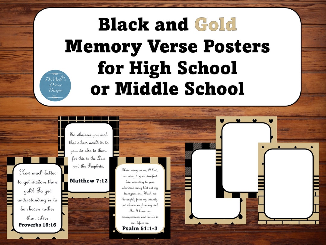 More Precious Than Gold Memory Verse Posters for Christian Middle ...