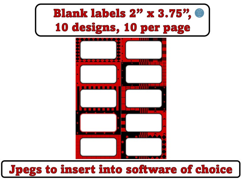 Red Black Classroom Signs Labels: Middle High School Spirit (digital ...