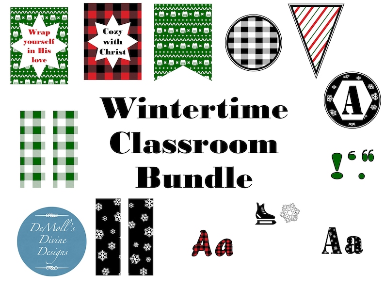 Christian Wintertime Classroom Decor Includes Banners, Bulletin Board ...