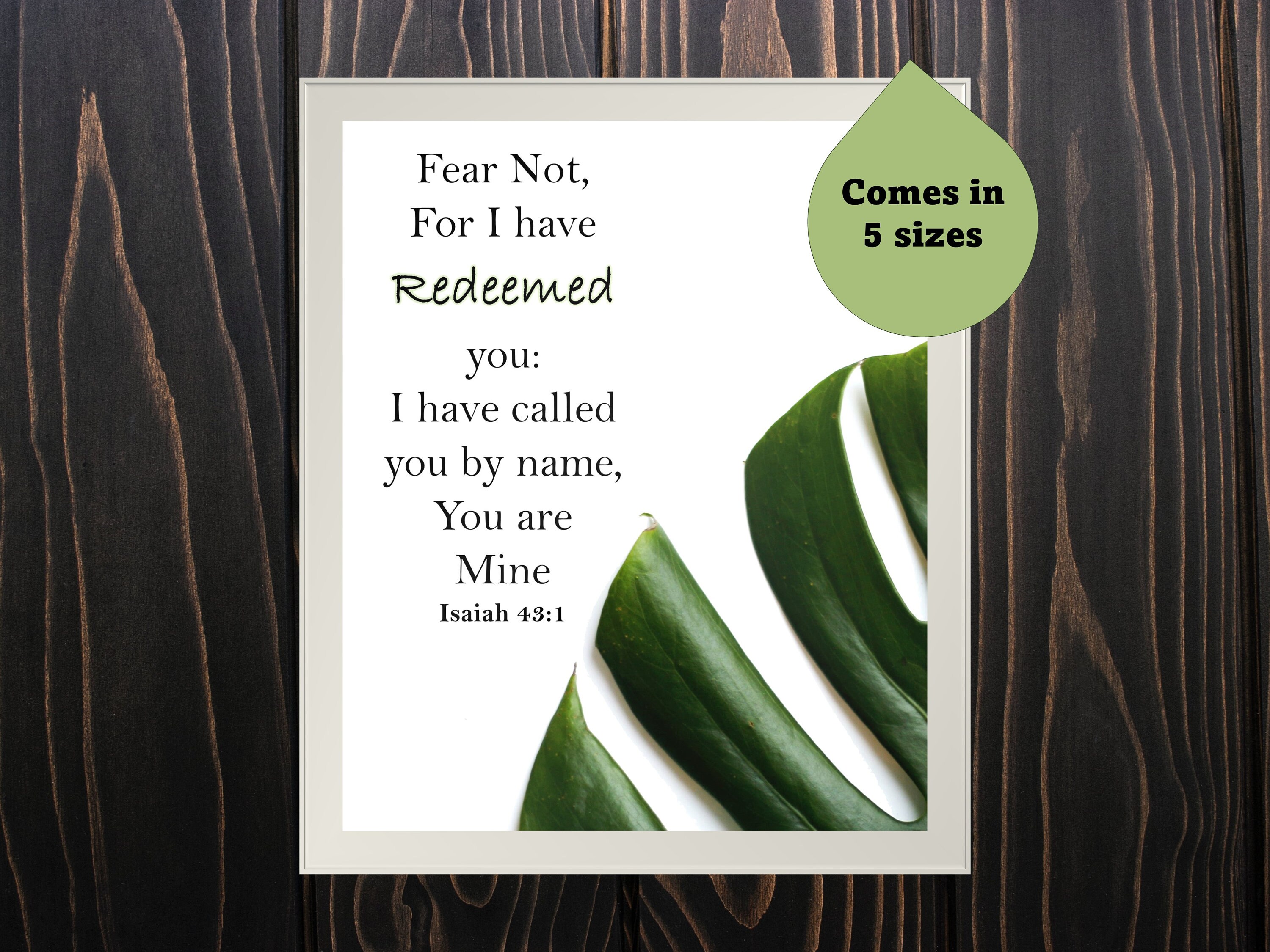 Fear Not I Have Redeemed You, I Have Called You by Name, You Are Mine ...