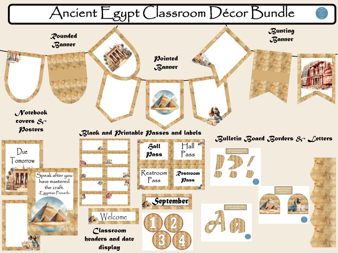 Ancient Egypt Classroom Decor Mini Bundle. Signs, Labels, Banners ...
