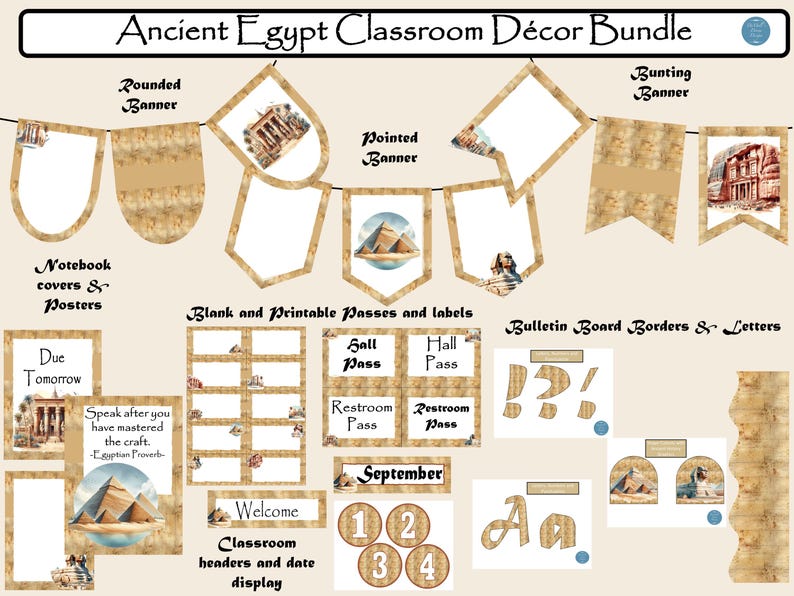 Ancient Egypt Classroom Decor Mini Bundle. Signs, Labels, Banners ...