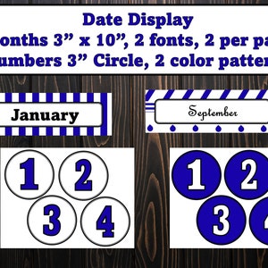 White and Royal Blue School Signs: Classroom Decor (digital Download ...