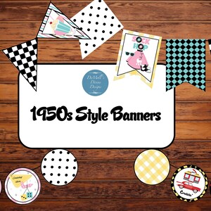 1950s Style Classroom Decor Bundle. Print and Cut Headers, Banners ...