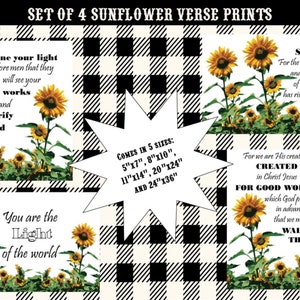 Set of 4 Bible Verse Printables With Sunflowers-beautiful and ...