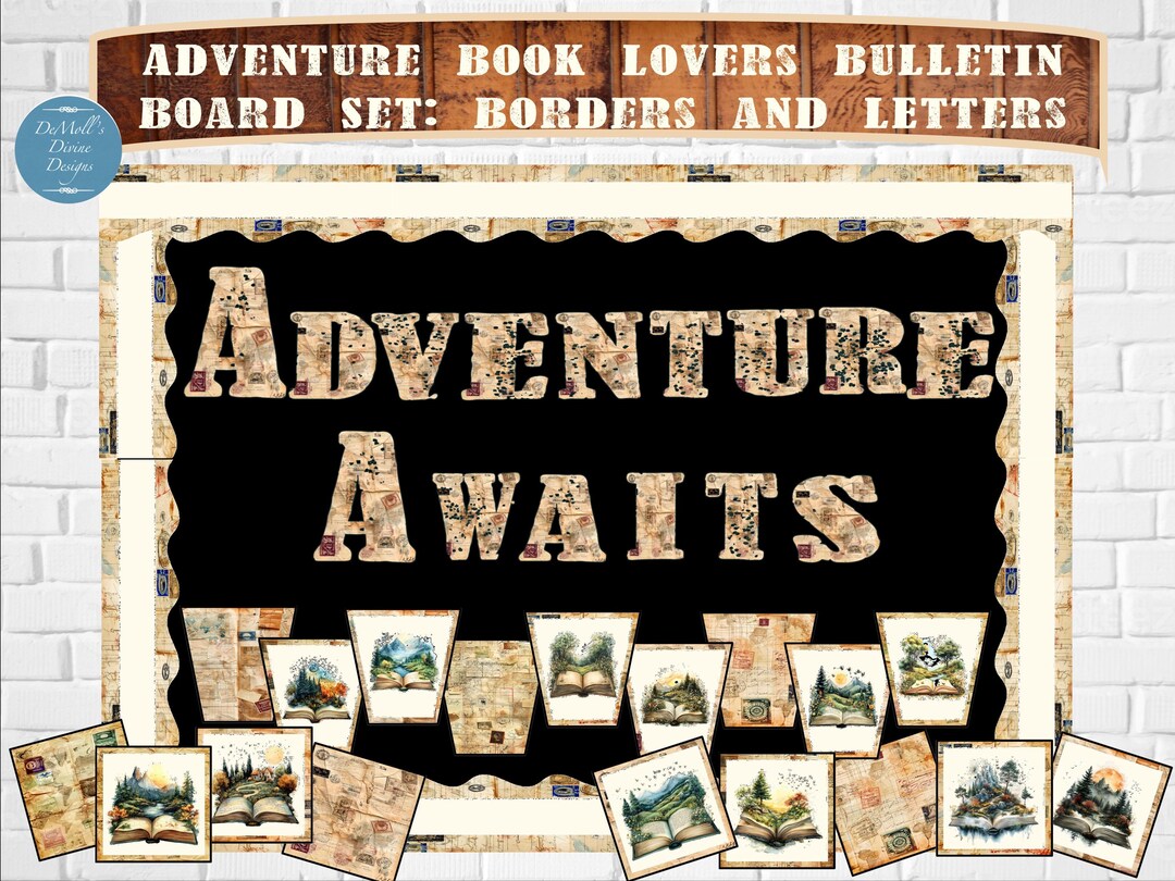 Adventure Book Lovers Bulletin Board Set: Borders, Letters and Cutouts ...