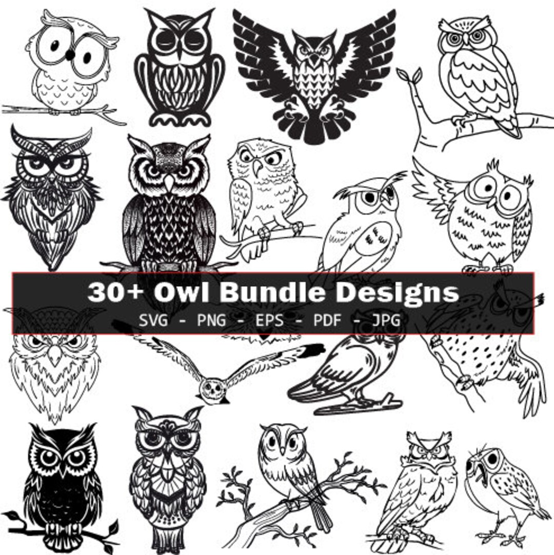 Owl SVG Bundle Owl SVG Owl Png Owl Head Svg OWL Clipart - Etsy