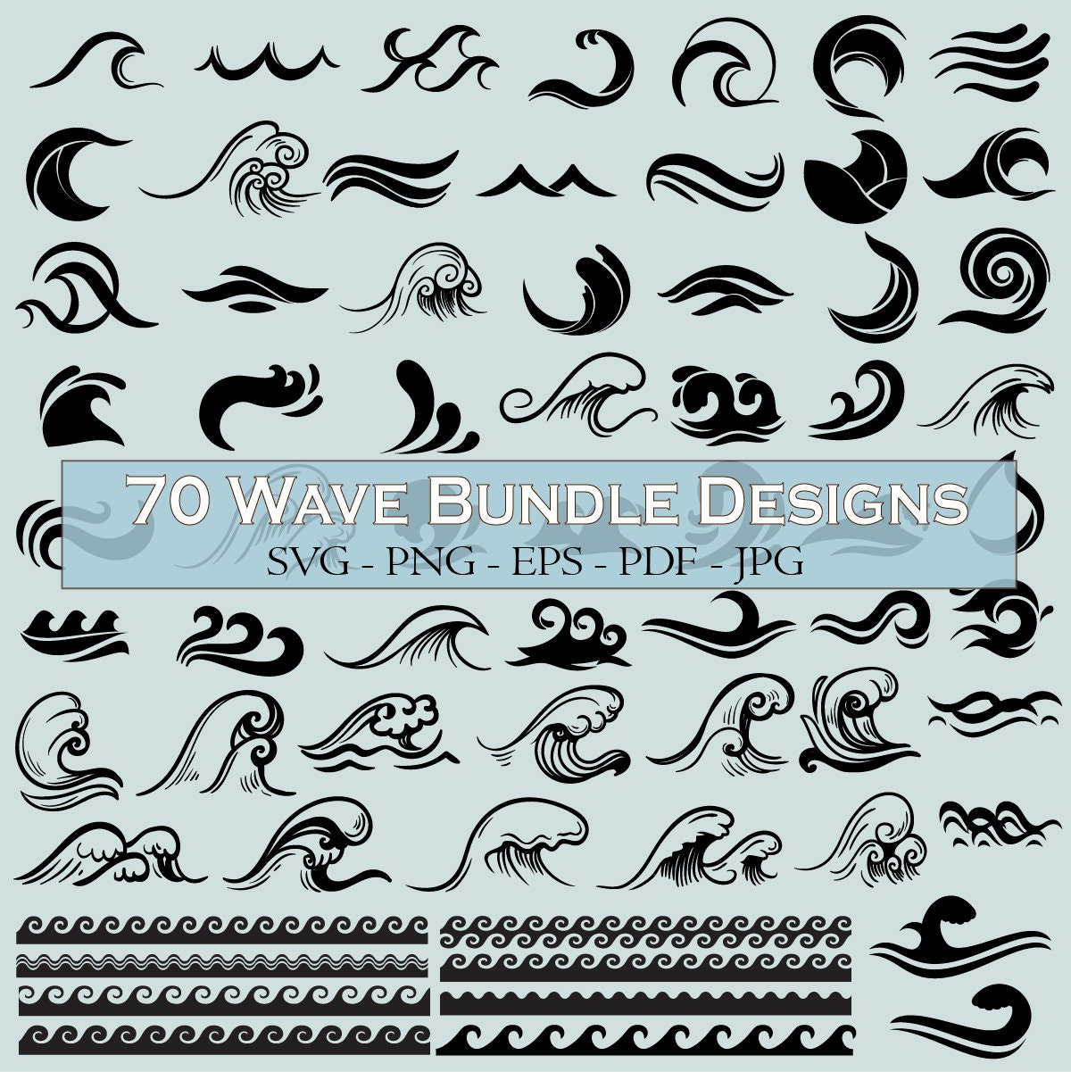 Wave SVG, Wave Bundle Svg, Wave Cut Files, Wave Clipart, Wave Cricut ...