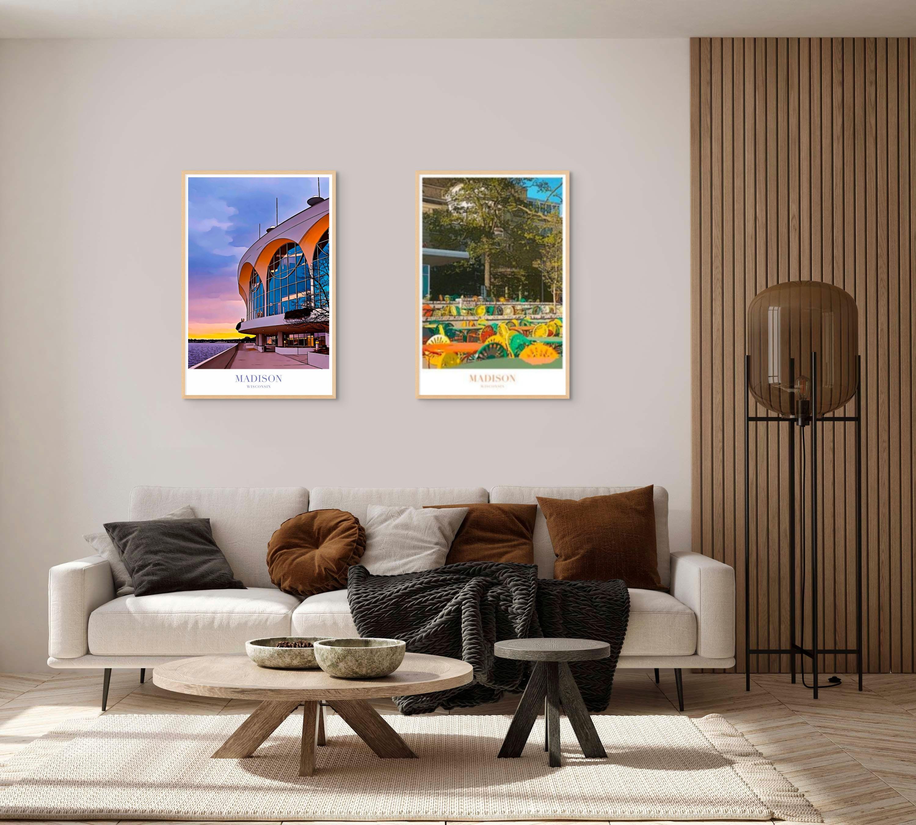 Madison Wisconsin Poster Series, UW Union Terrace Chairs - Etsy