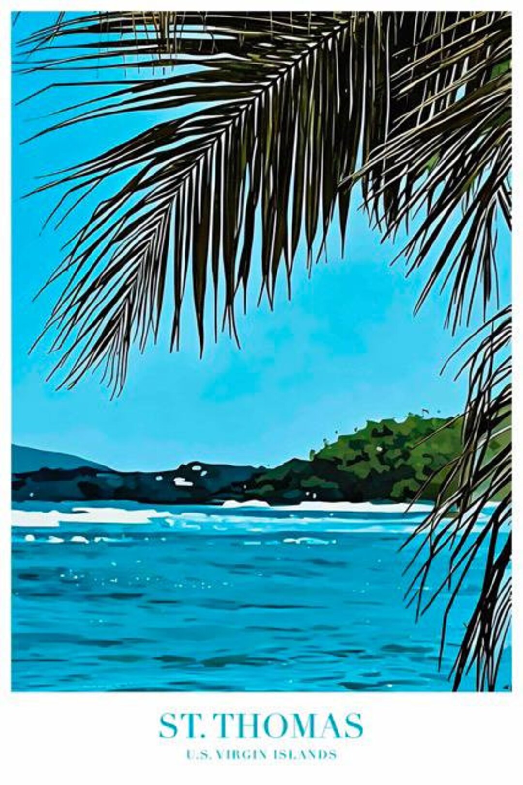 USVI Poster Series , St Thomas US Virgin Islands Hidden Beach - Etsy
