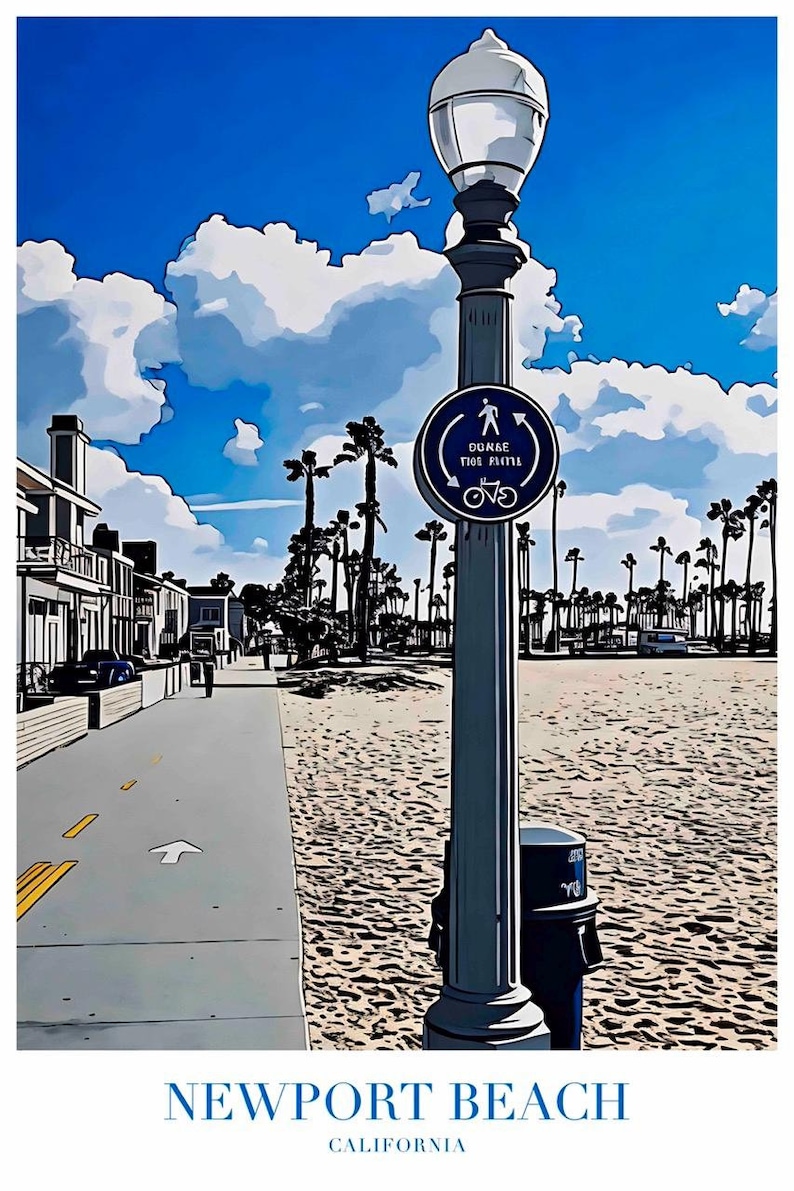 Newport Beach Balboa Boardwalk California Poster Series - Etsy