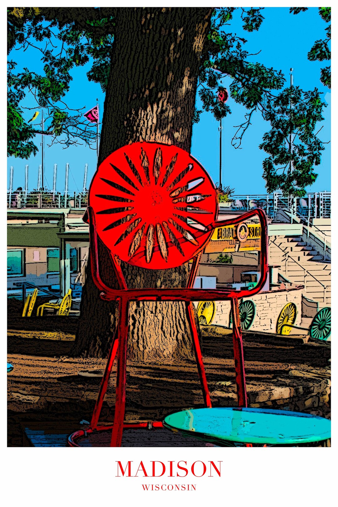 Madison Poster Series Madison Wisconsin UW Memorial Union Chairs ...