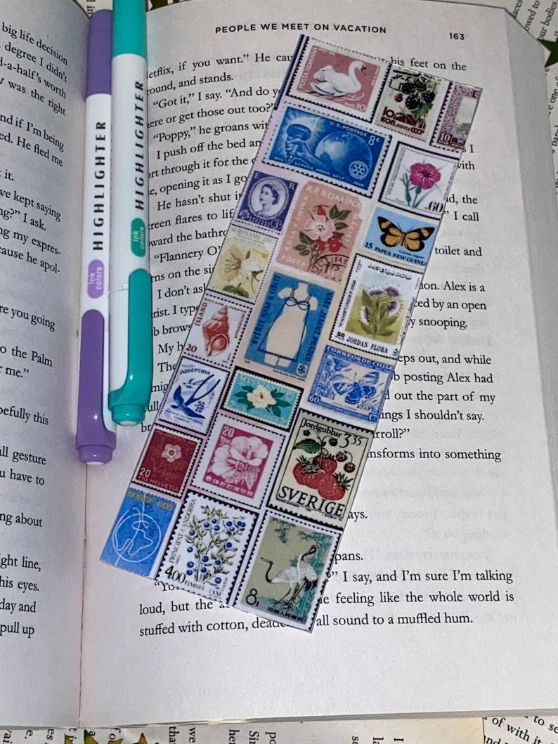 Vintage Postage Stamps Laminated in Color Bookmark - Etsy