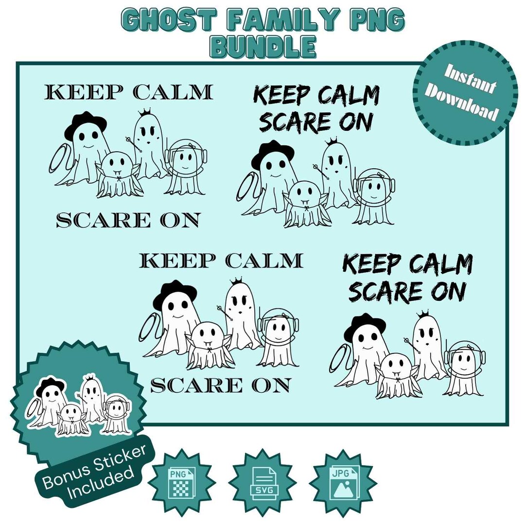 Ghost Bundle SVG, Ghost PNG Cute, Ghost Clipart Png, Ghost Family Svg ...