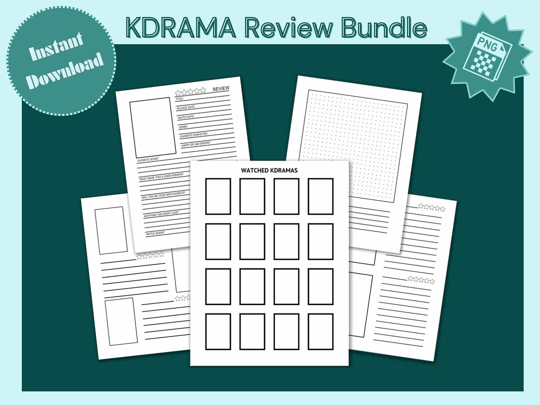 K-drama Review Bundle, K-drama Journal, K-drama Printables, Kdrama PDF ...