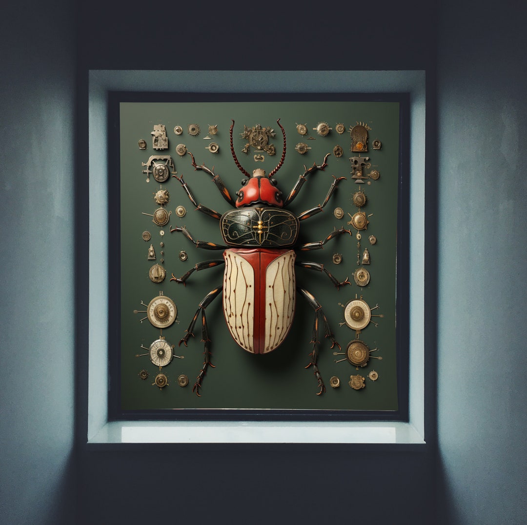 Victorian Insect Print, Printable Art, 3D Bug Cover-style, Unique Wall ...