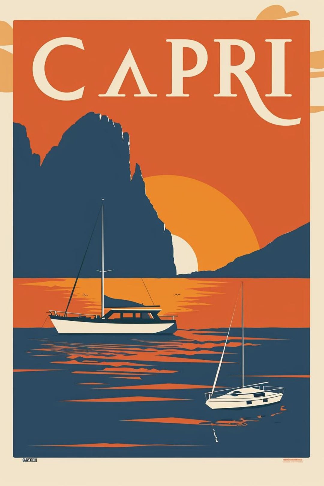 Capri Island of Italy, Italy Digital Print, Travel Poster, Home Decor ...