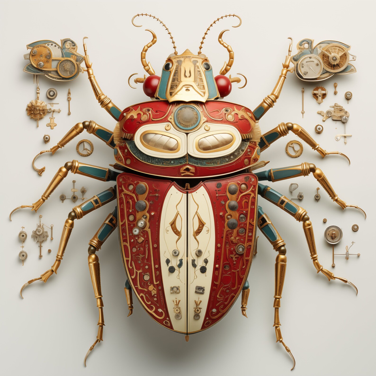 Vintage 19th Century Style Mechanical Bug Digital Square Print - Etsy