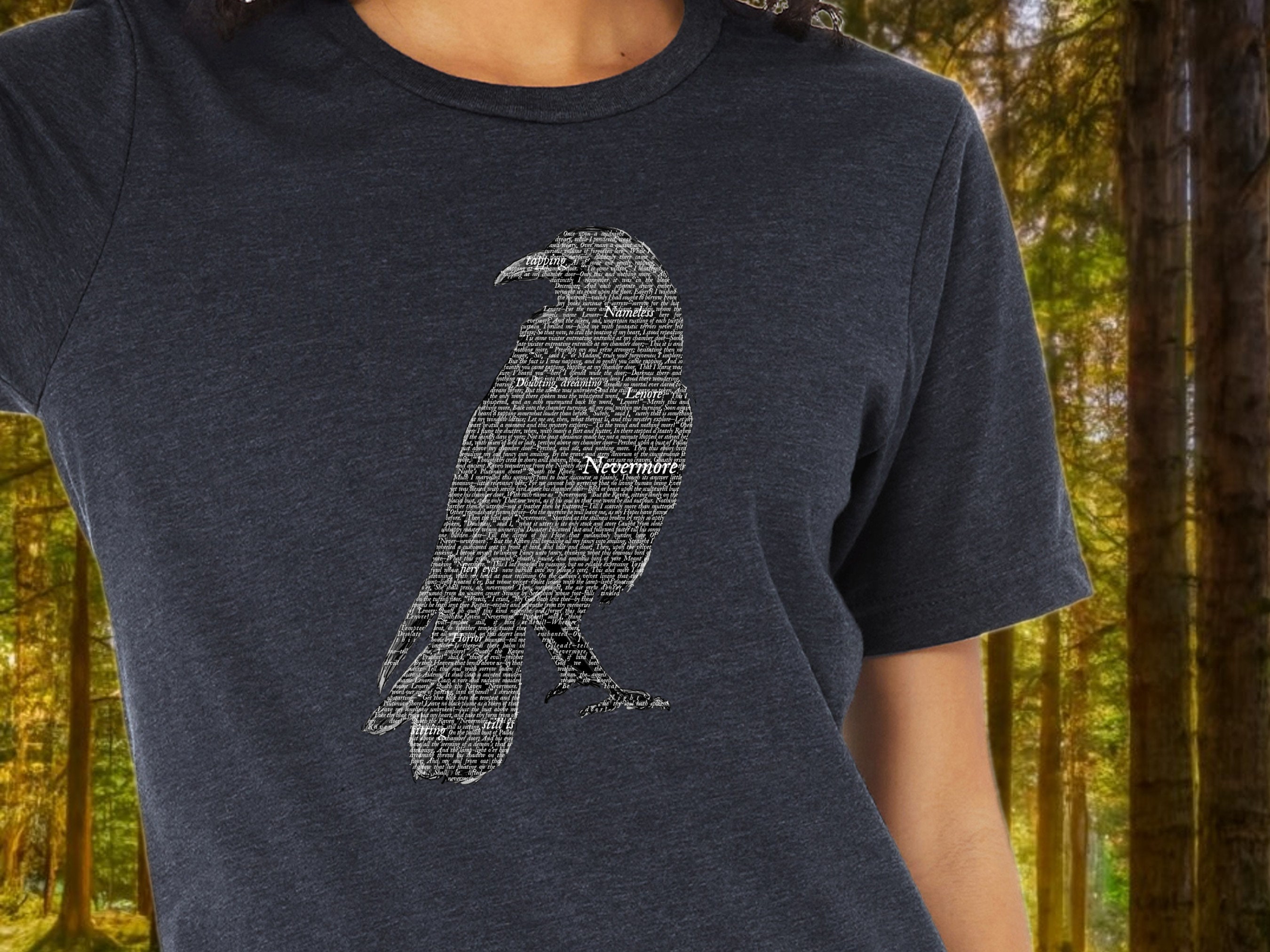 Edgar Allan Poe Entire Text of the Raven Shirt, Great Book Lover's Gift ...