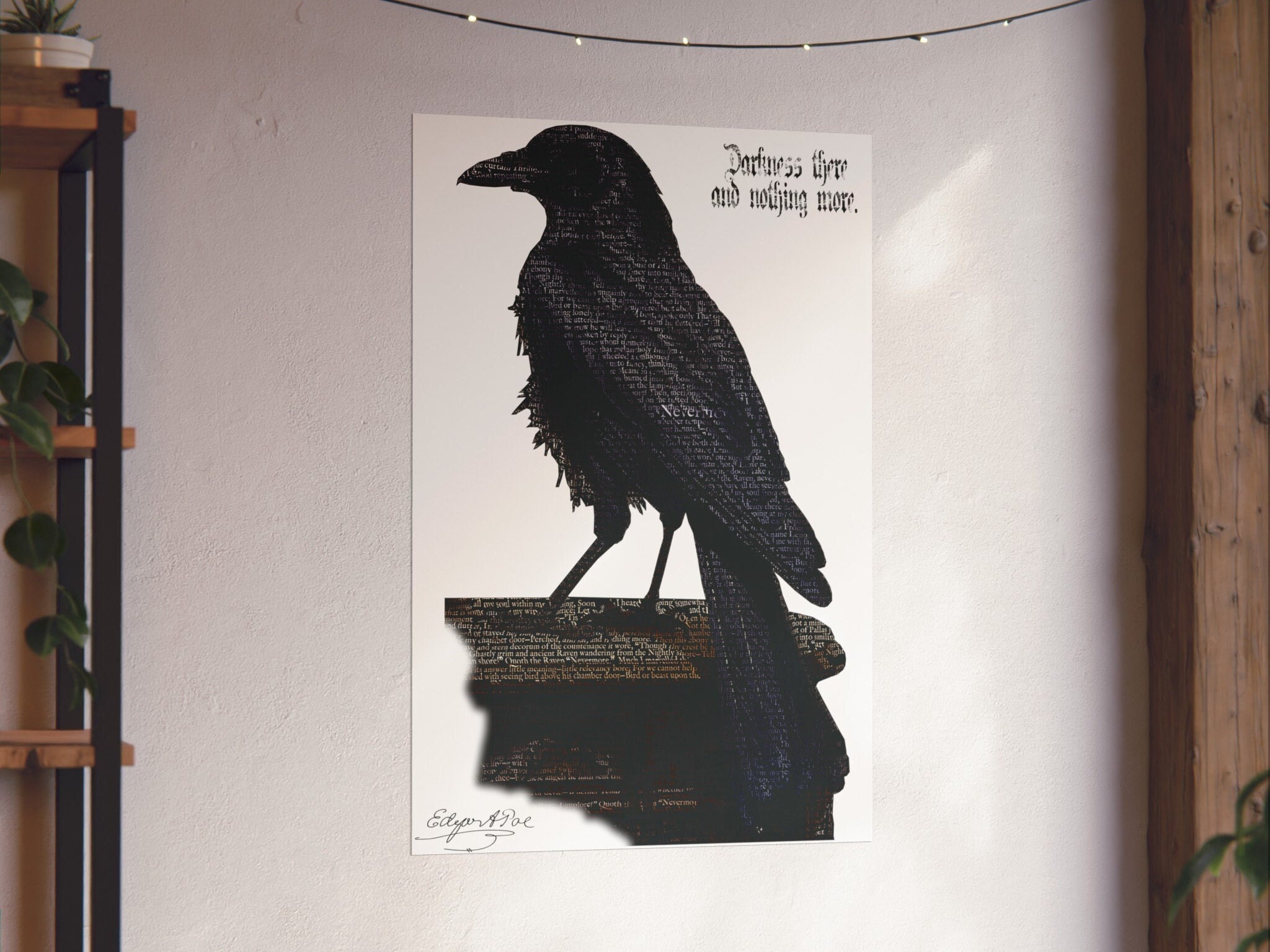 Edgar Allan Poe the Complete Text of "the Raven" Wall Art Poster - Etsy