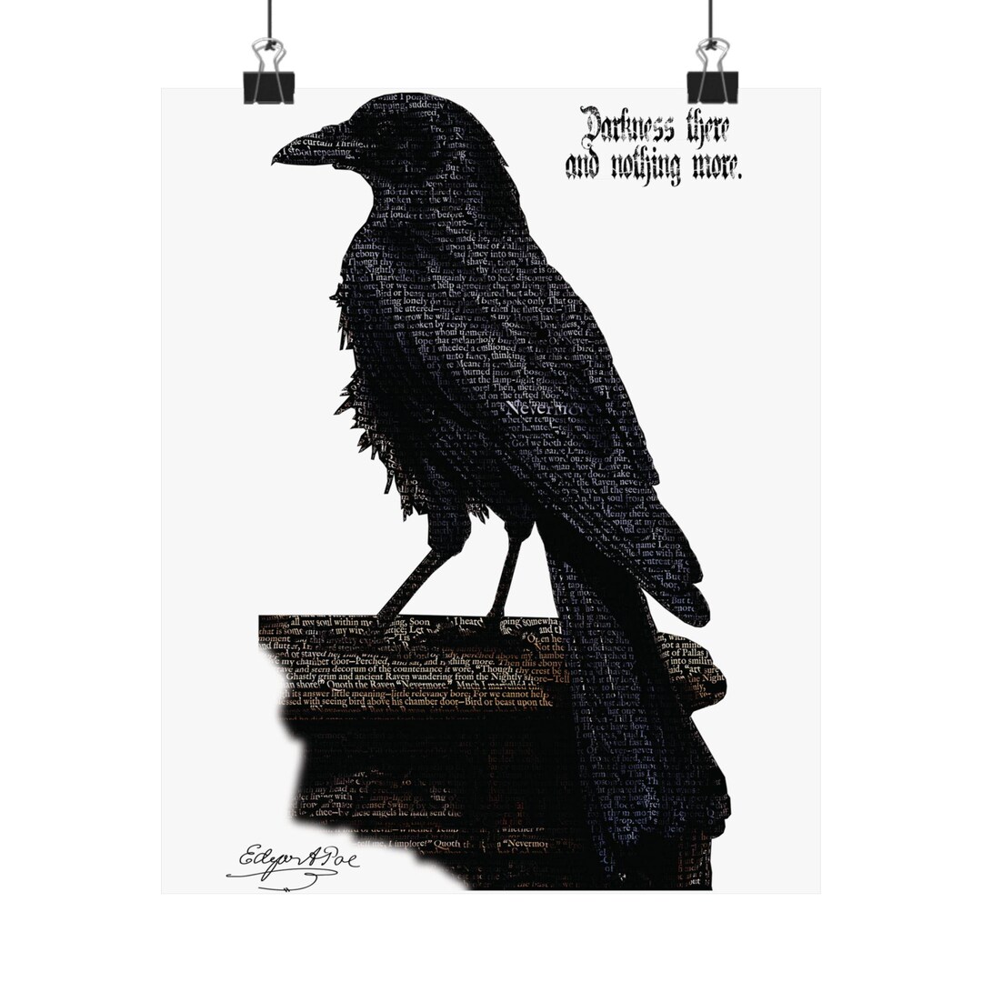 Edgar Allan Poe the Complete Text of "the Raven" Wall Art Poster - Etsy