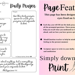 Daily Prayer Page, Printable Prayer Page, Instant Download Prayer Page ...
