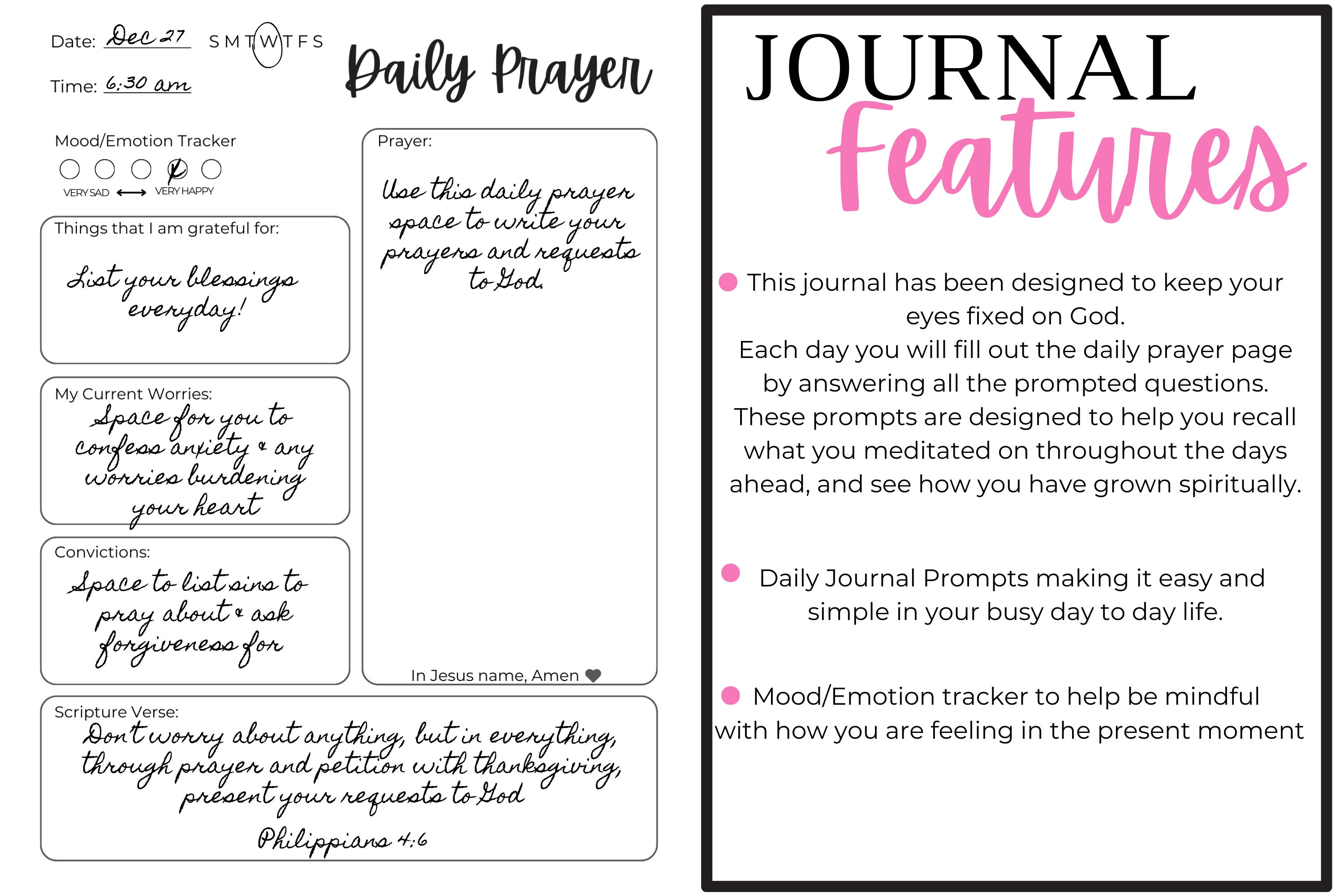 30 Day Prayer Journal Challenge, Prayer Journal, Gratitude Journal ...