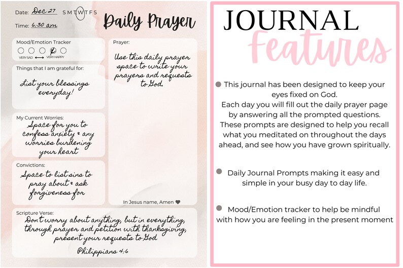 30 Day Prayer Journal Challenge, Prayer Journal, Gratitude Journal ...