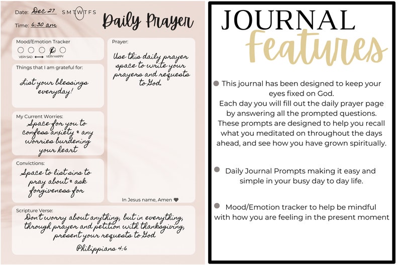 30 Day Prayer Journal Challenge, Prayer Journal, Gratitude Journal ...
