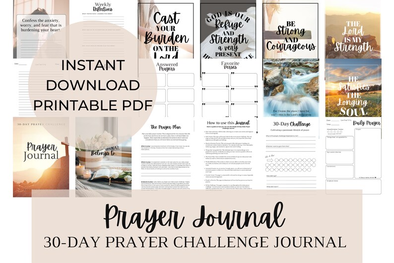 30 Day Prayer Journal Challenge Prayer Journal Gratitude Journal
