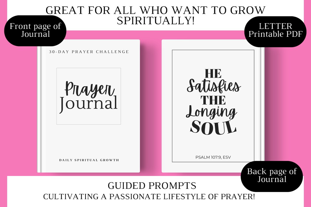 30 Day Prayer Journal Challenge Prayer Journal Gratitude Journal