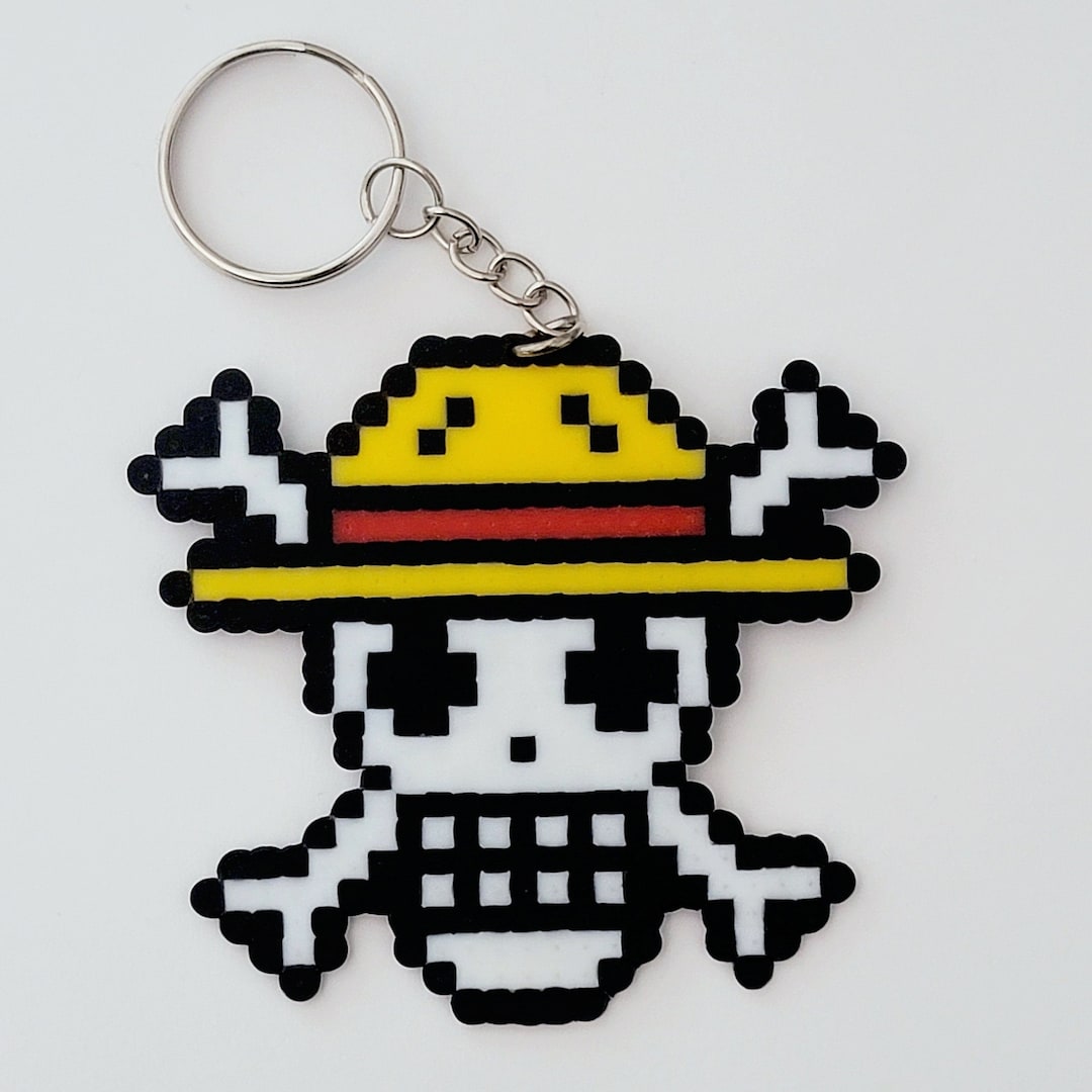 One Piece Perler Straw Hats Jolly Roger Keychain Anime - Etsy Canada