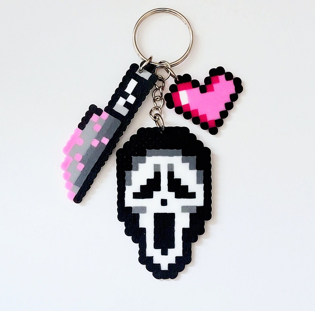 Scream Perler Keychain Handmade Ghostface Inspired Accessory Horror ...